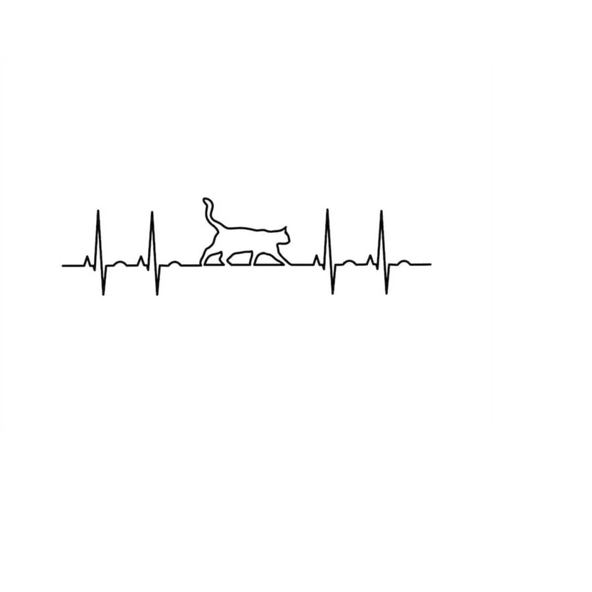 Cat EKG Svg Ekg Svg Cat Silhouette Cutting File Clipart Svg - Inspire ...
