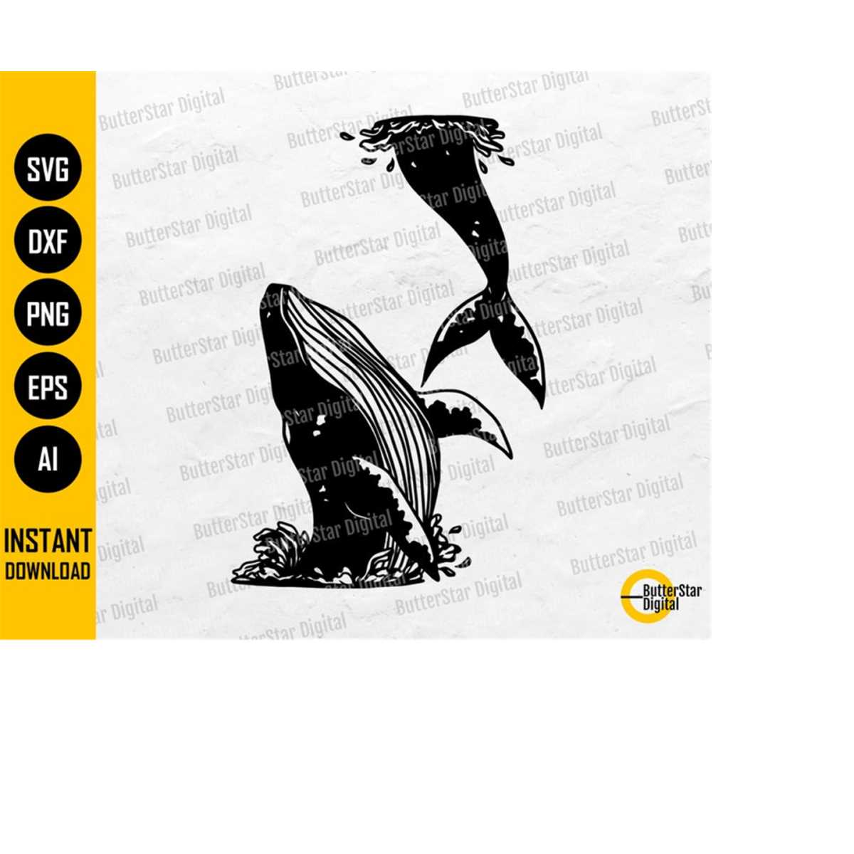 Whale SVG | Humpback Whale SVG T-Shirt Wall Art Decals Stick | Inspire ...