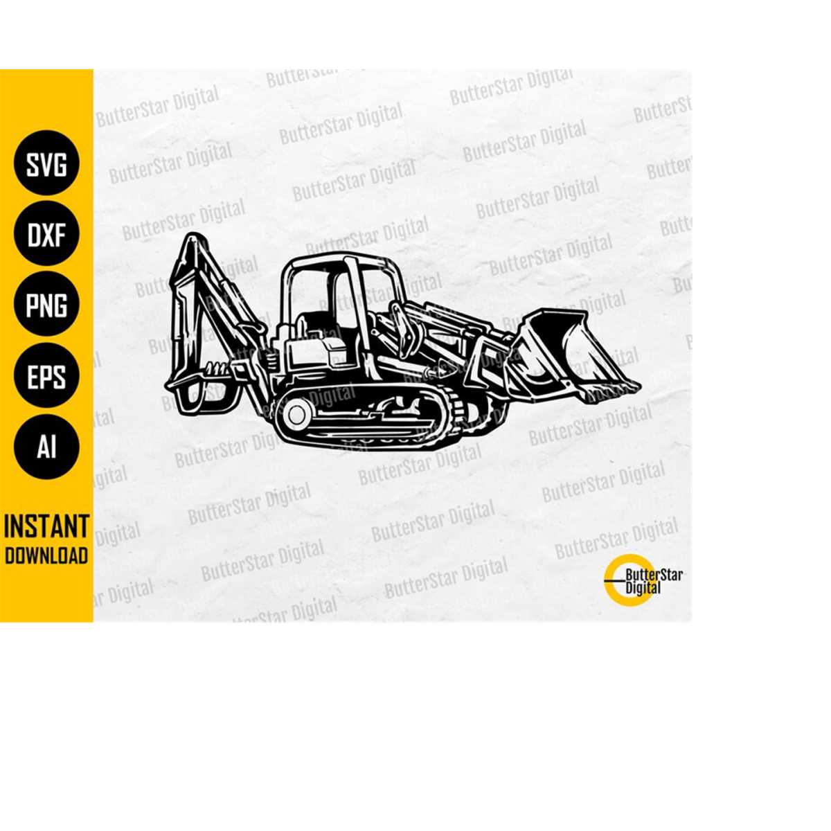Bulldozer Backhoe SVG | Loader SVG | Excavator SVG | Constru | Inspire ...