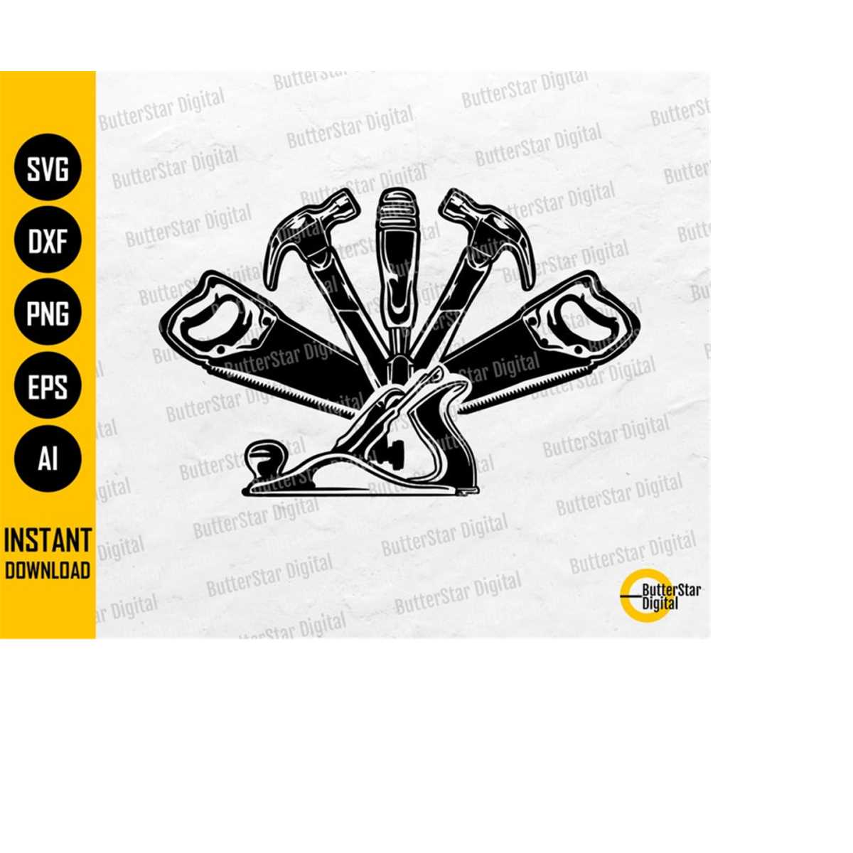 Carpenter Tools SVG | Carpentry SVG | Workshop SVG | Builder | Inspire Uplift