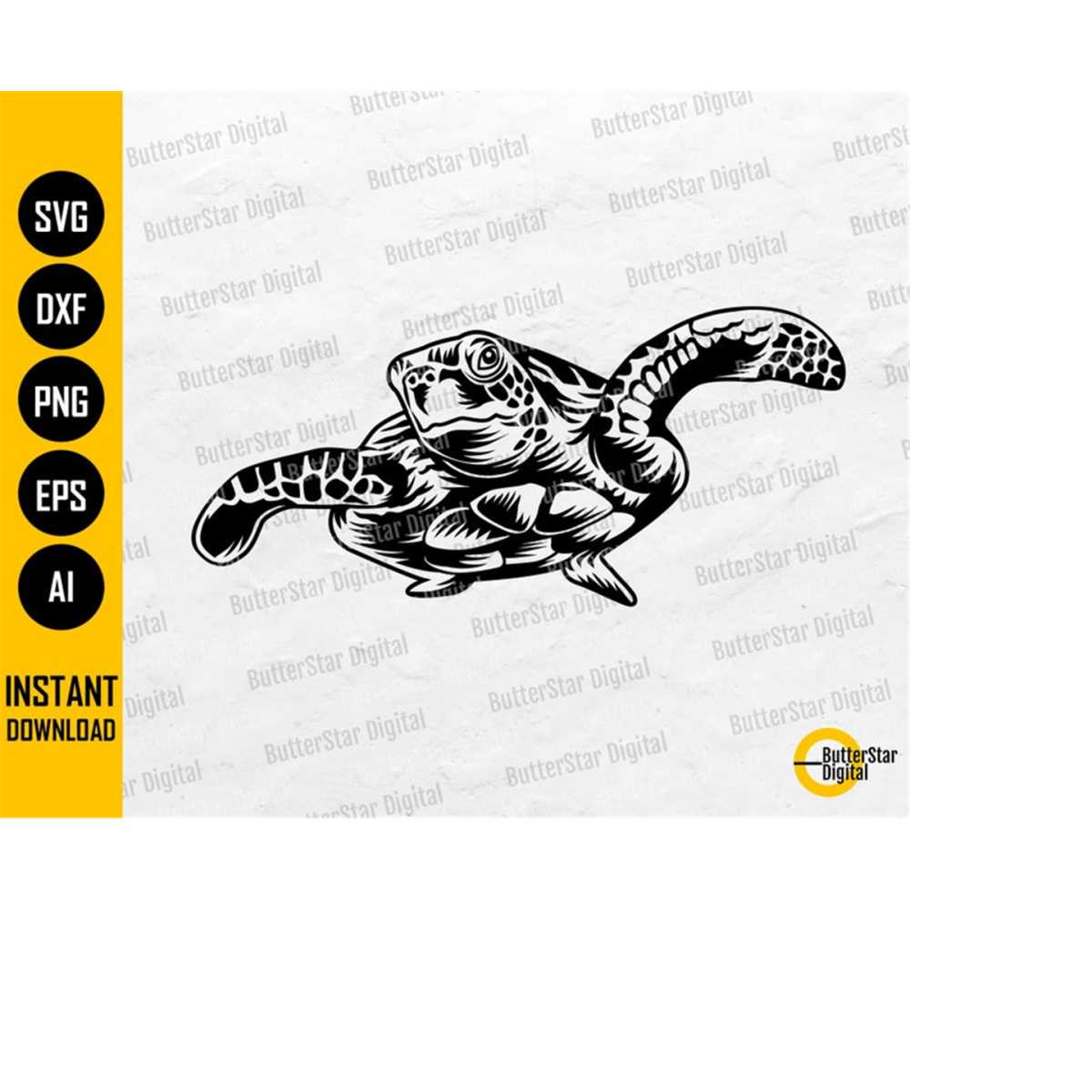Swimming Turtle SVG | Ocean Animal SVG | Underwater SVG | Sw | Inspire ...
