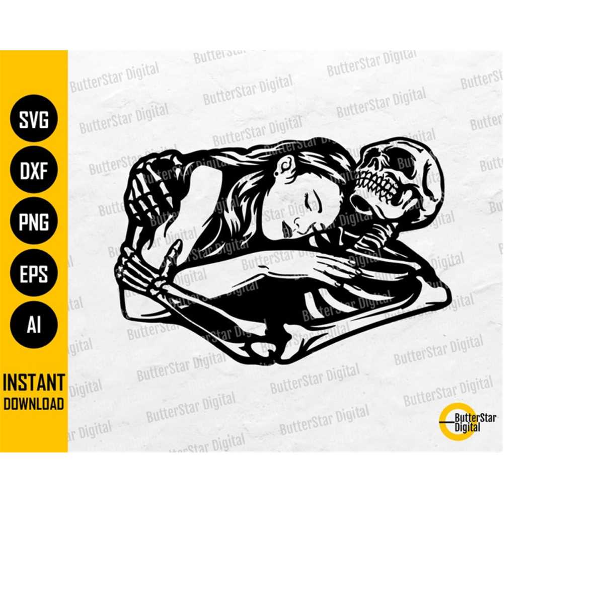 Skeleton Lovers Lying Down SVG | Dead Love SVG | Romance Emb | Inspire ...