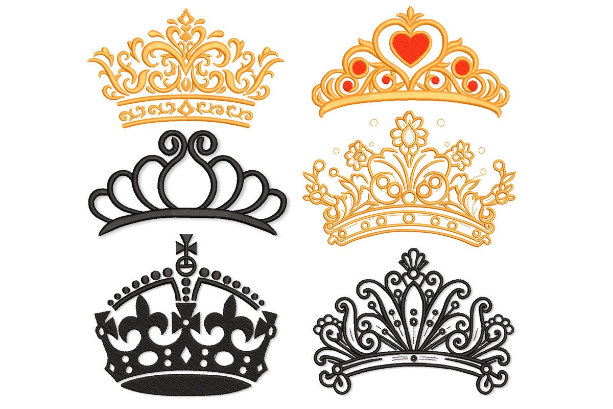Crown Embroidery Designs. Princess Crown Machine Embroidery | Inspire ...