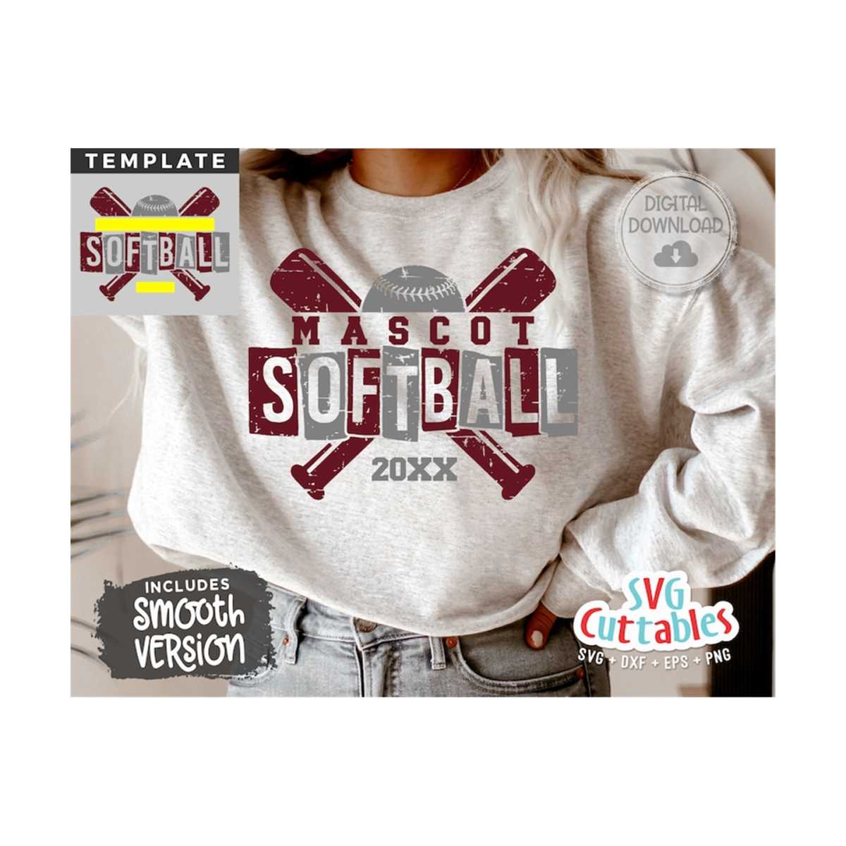 Softball svg - Softball Template - svg - eps - dxf - png - S | Inspire ...