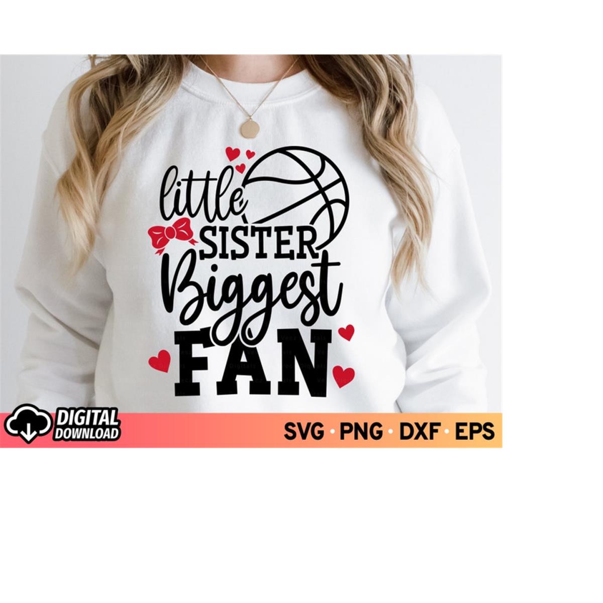 Little Sister Biggest Fan Basketball SVG, Sister Basketball | Inspire ...