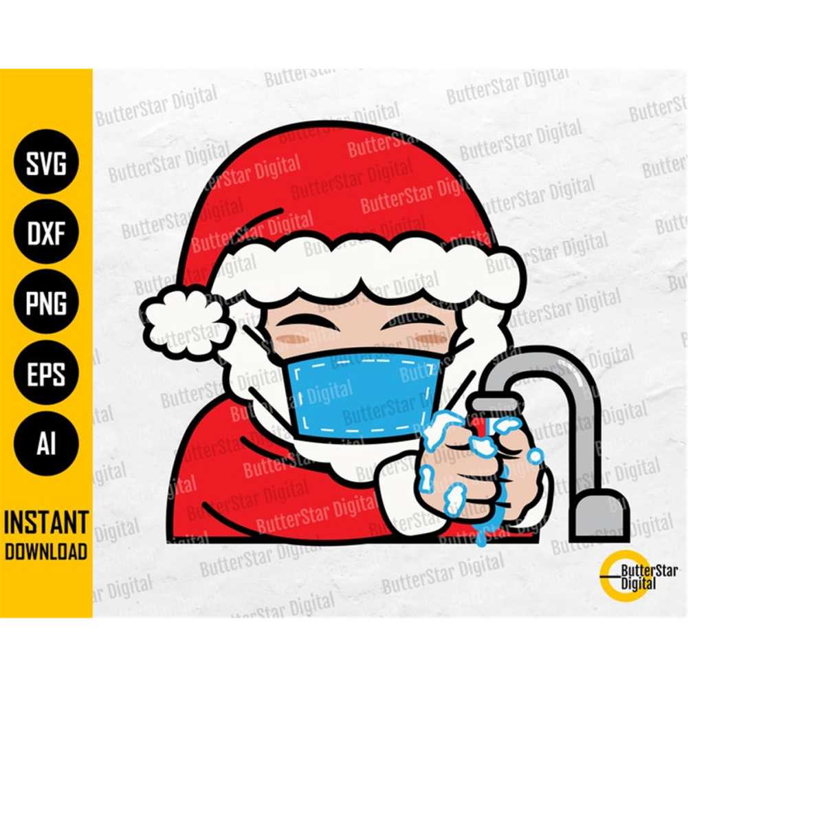 Santa Hand Washing SVG | 2021 Christmas SVG | Pandemic Xmas | Inspire ...