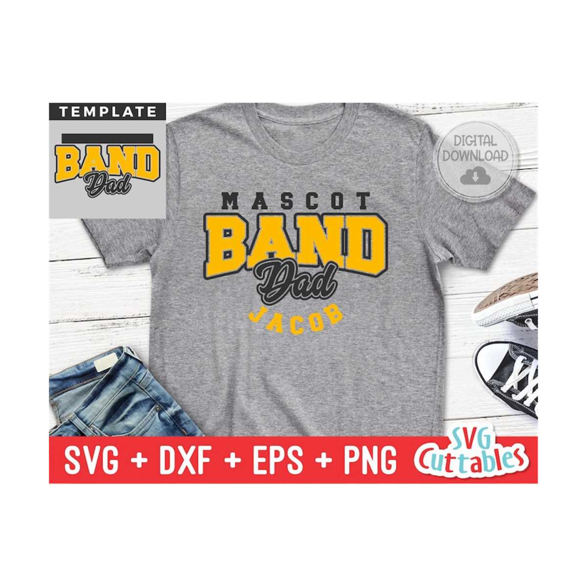 Band svg Cut File - Band Dad Template 004- svg - eps - dxf - | Inspire Uplift