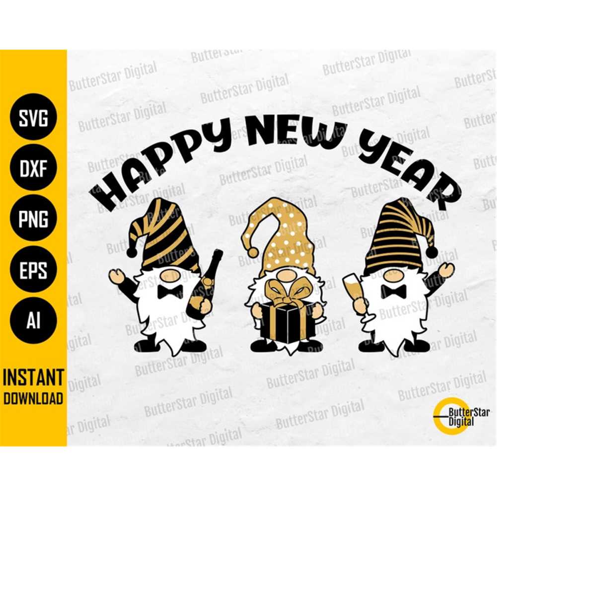 Happy New Year Gnomes SVG | Winter SVG Sign | Cute Gnome Wit | Inspire ...