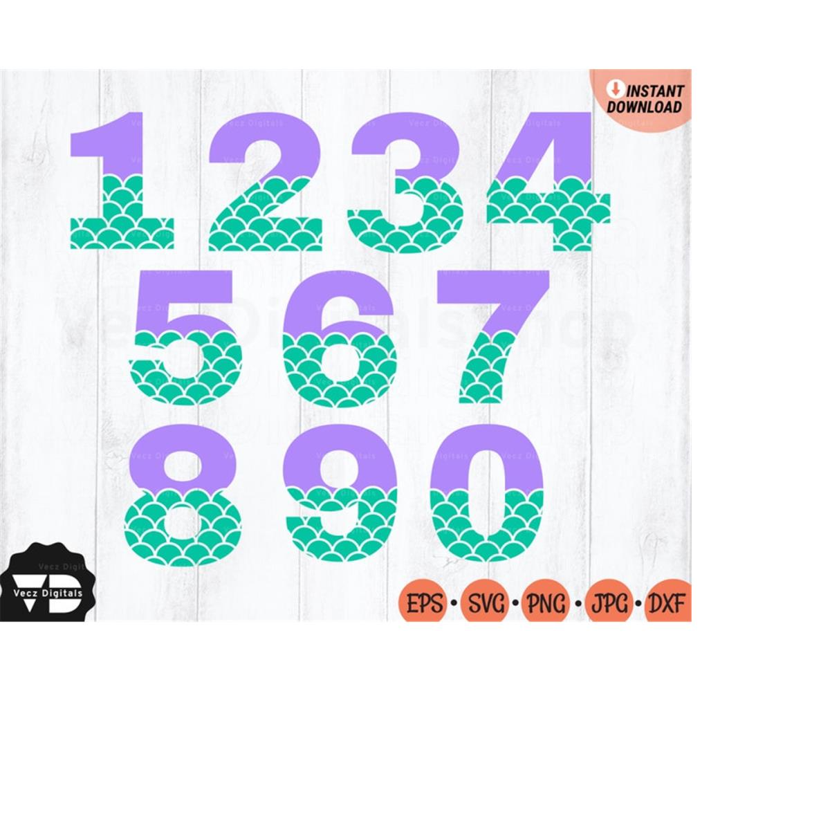 Mermaid Numbers SVG, Mermaid Tail SVG, Mermaid Birthday SVG, - Inspire ...