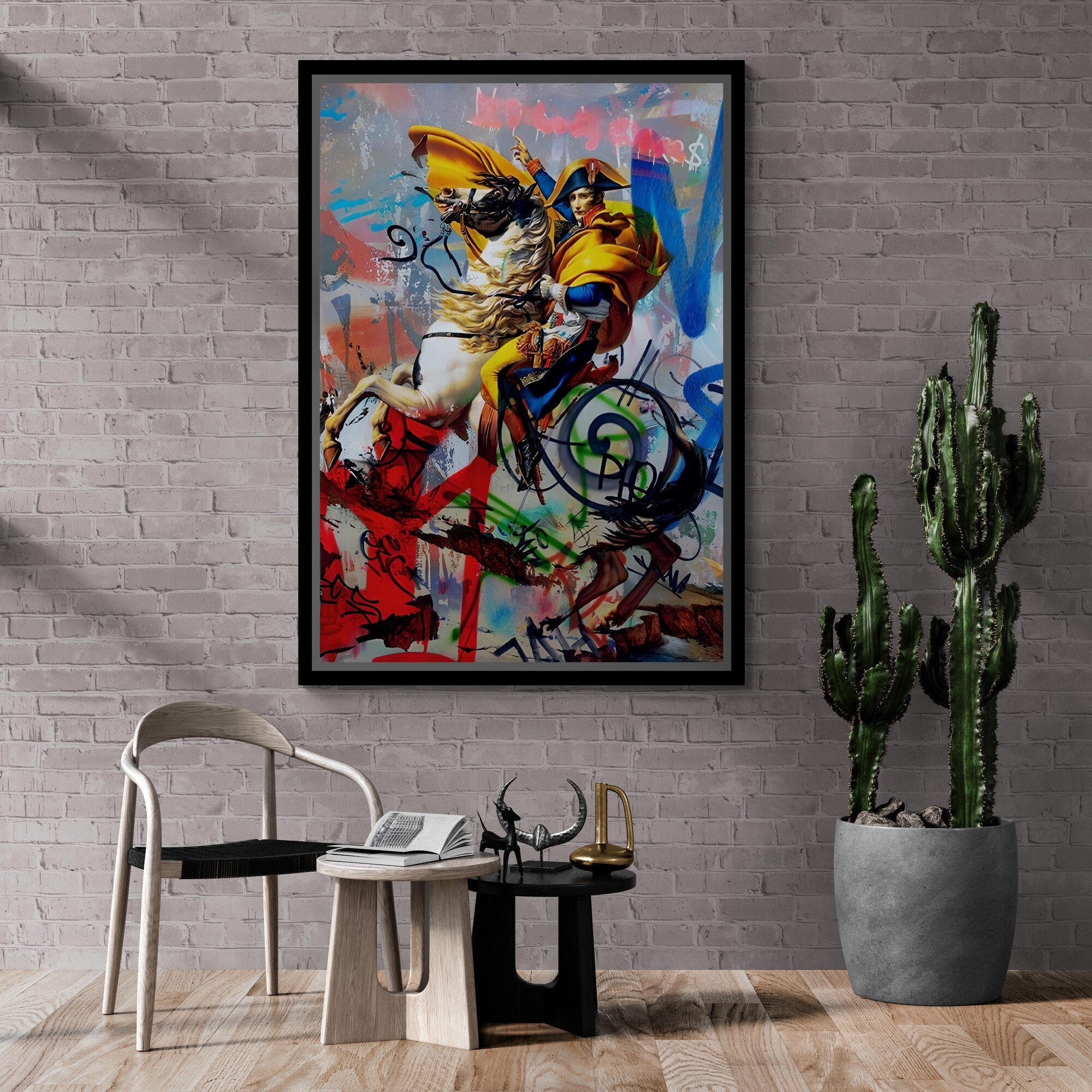 Banksy Napoleon Bonaparte Framed Canvas, Bonaparte Graffiti | Inspire ...