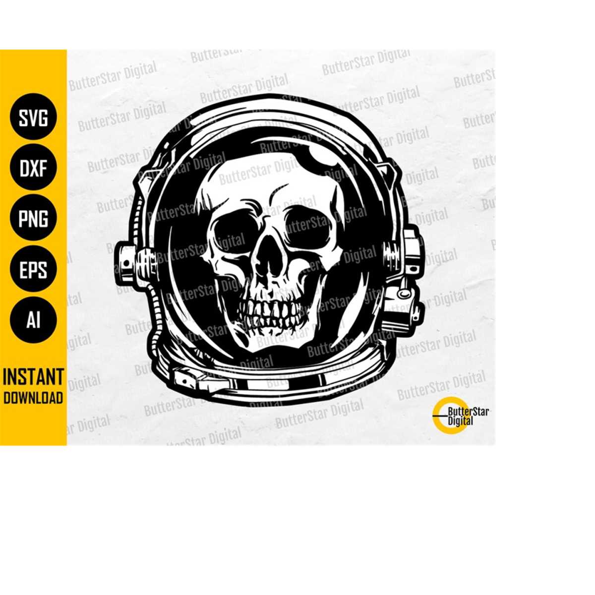 Skull Astronaut SVG | Dead Space Skeleton SVG | Gothic Decal - Inspire ...