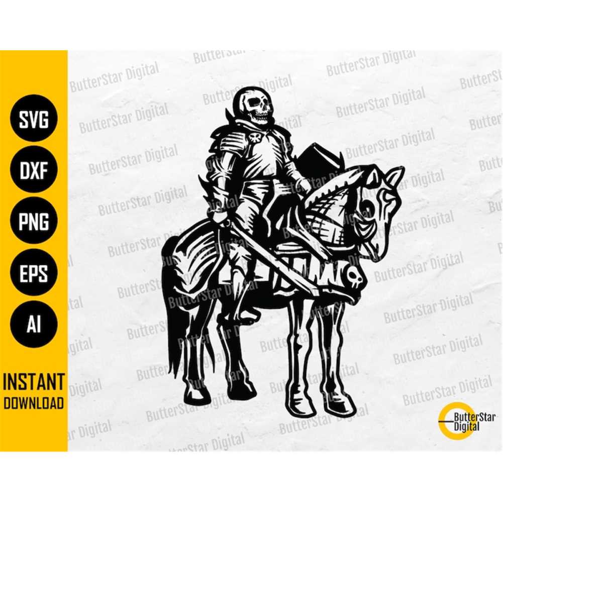 Skeleton Knight SVG | Knighthood SVG | Joust Jousting King P | Inspire ...