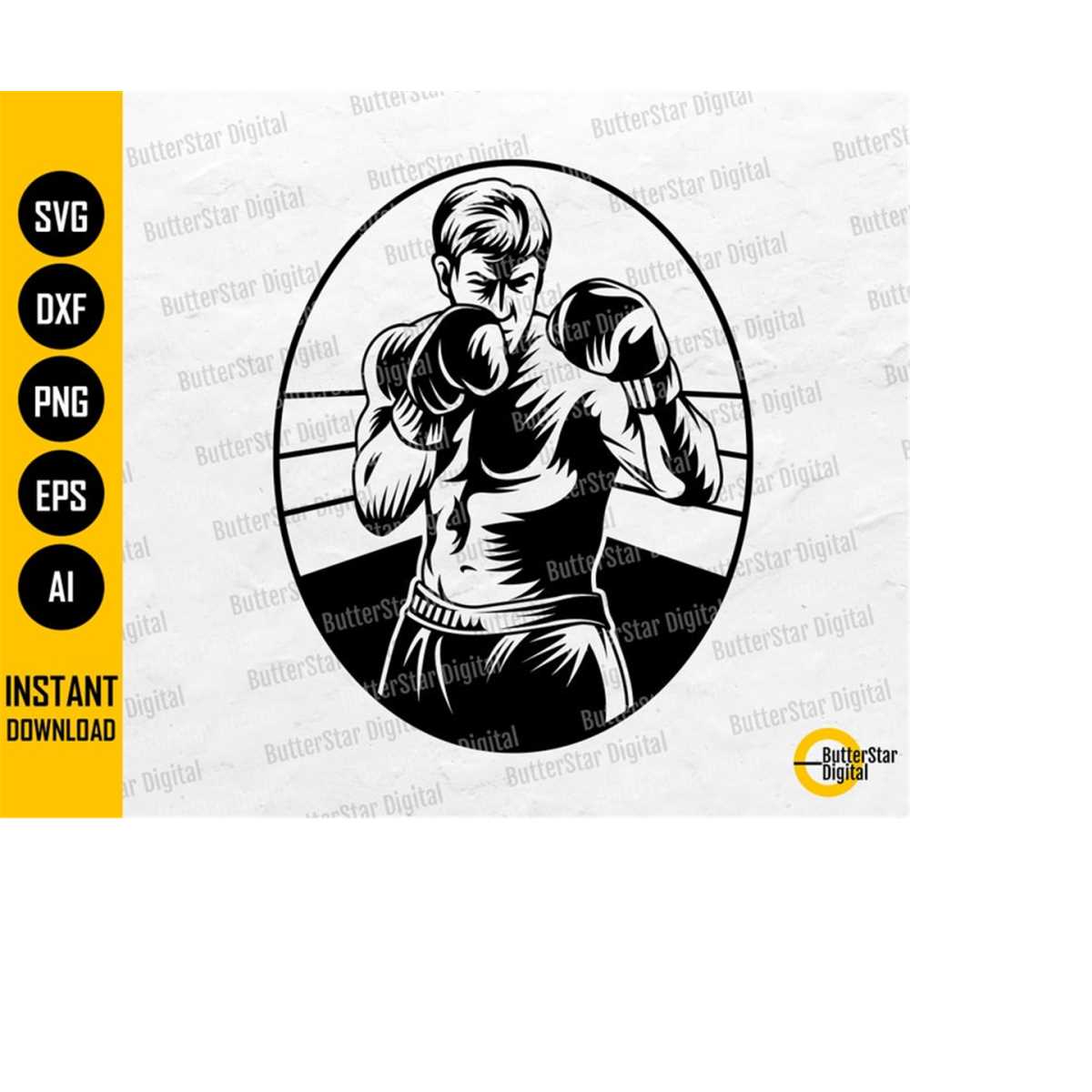 Boxer SVG | Boxing Ring SVG | Fighting Fighter Box Match Fig | Inspire ...