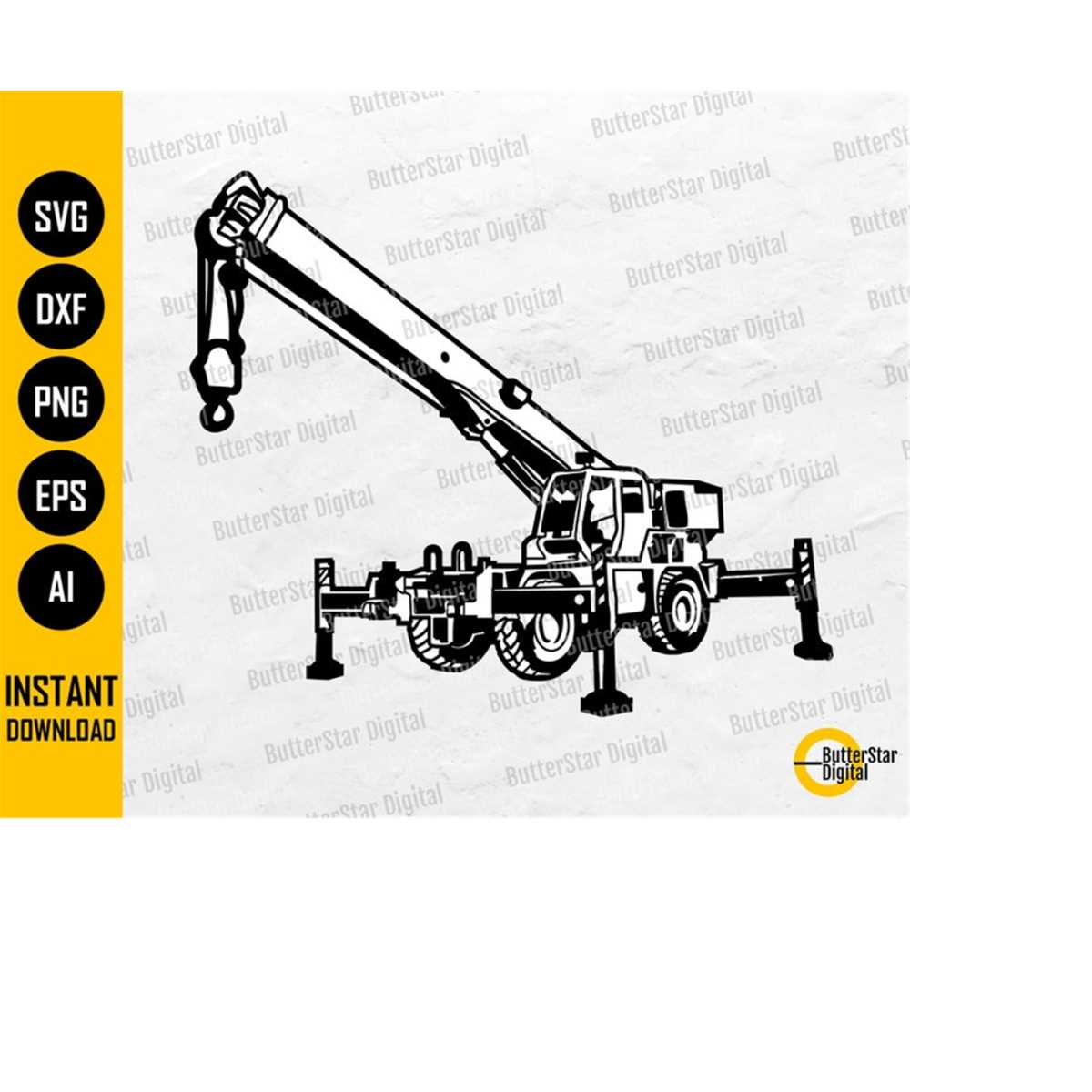 Crane SVG | Construction Truck SVG | Heavy Equipment SVG | B | Inspire ...