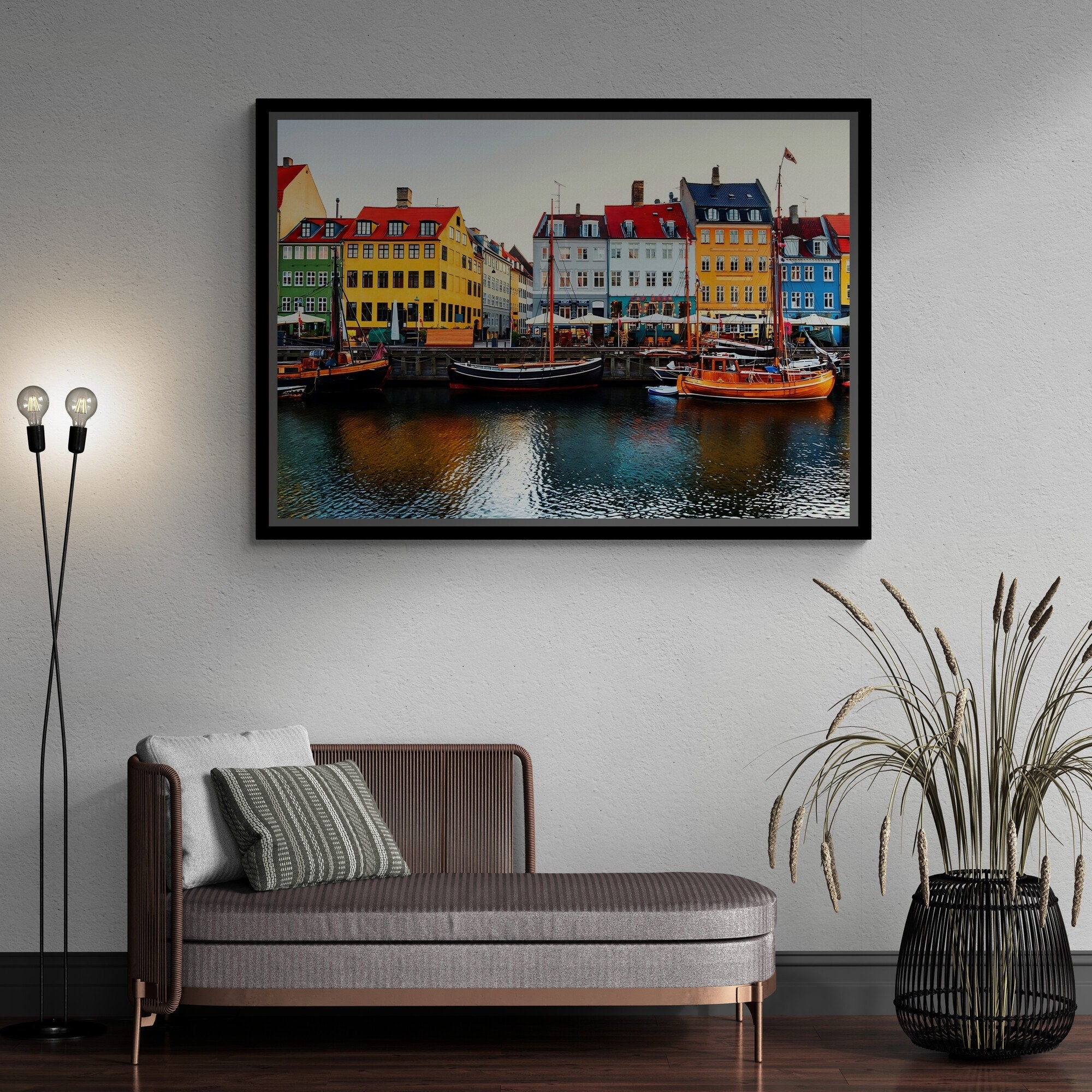 Denmark Nyhavn Wall Art, Denmark Nyhavn Framed Canvas, Lands | Inspire ...
