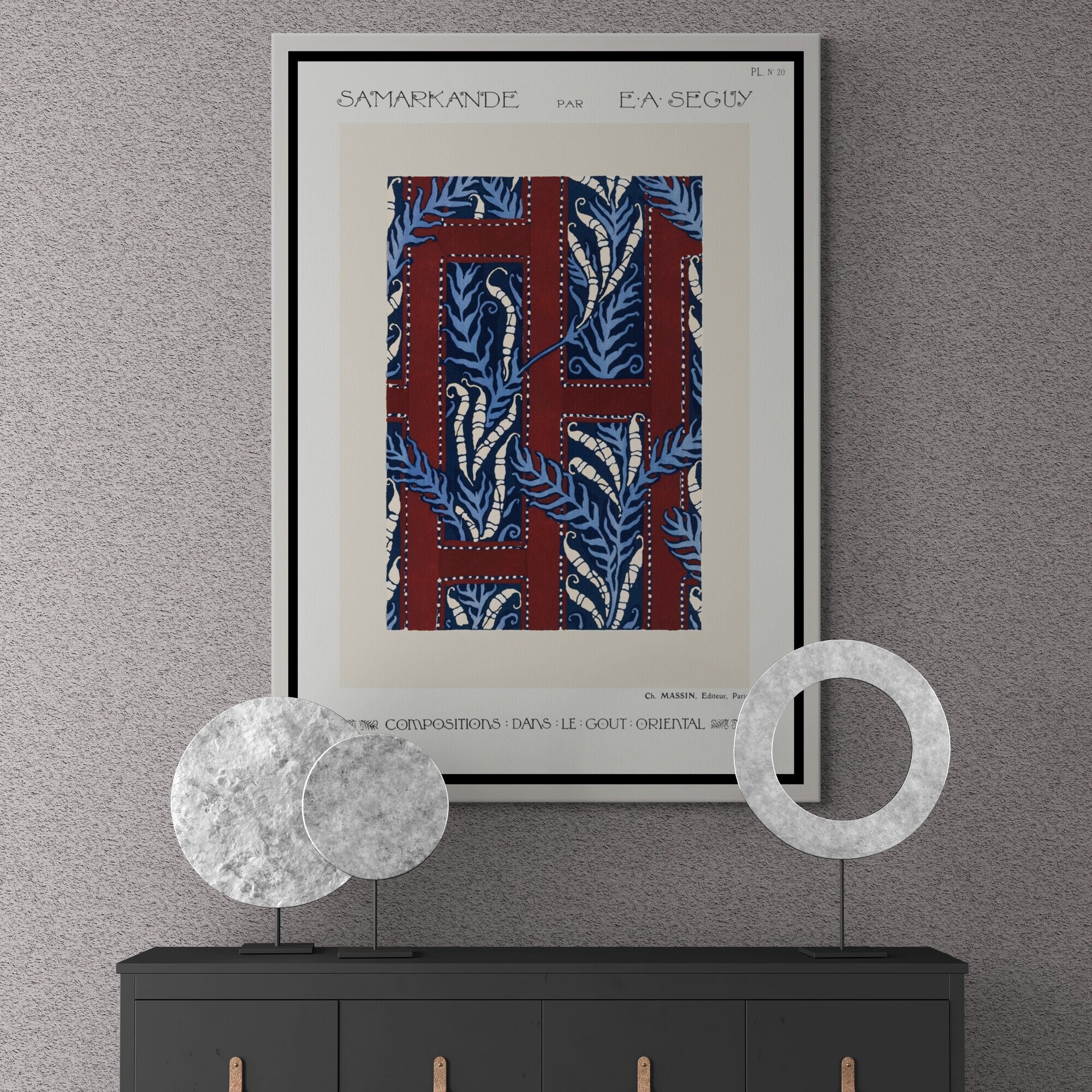 Fern Pattern Wall Art, Eugene Seguy Framed Canvas, Art Deco, | Inspire ...