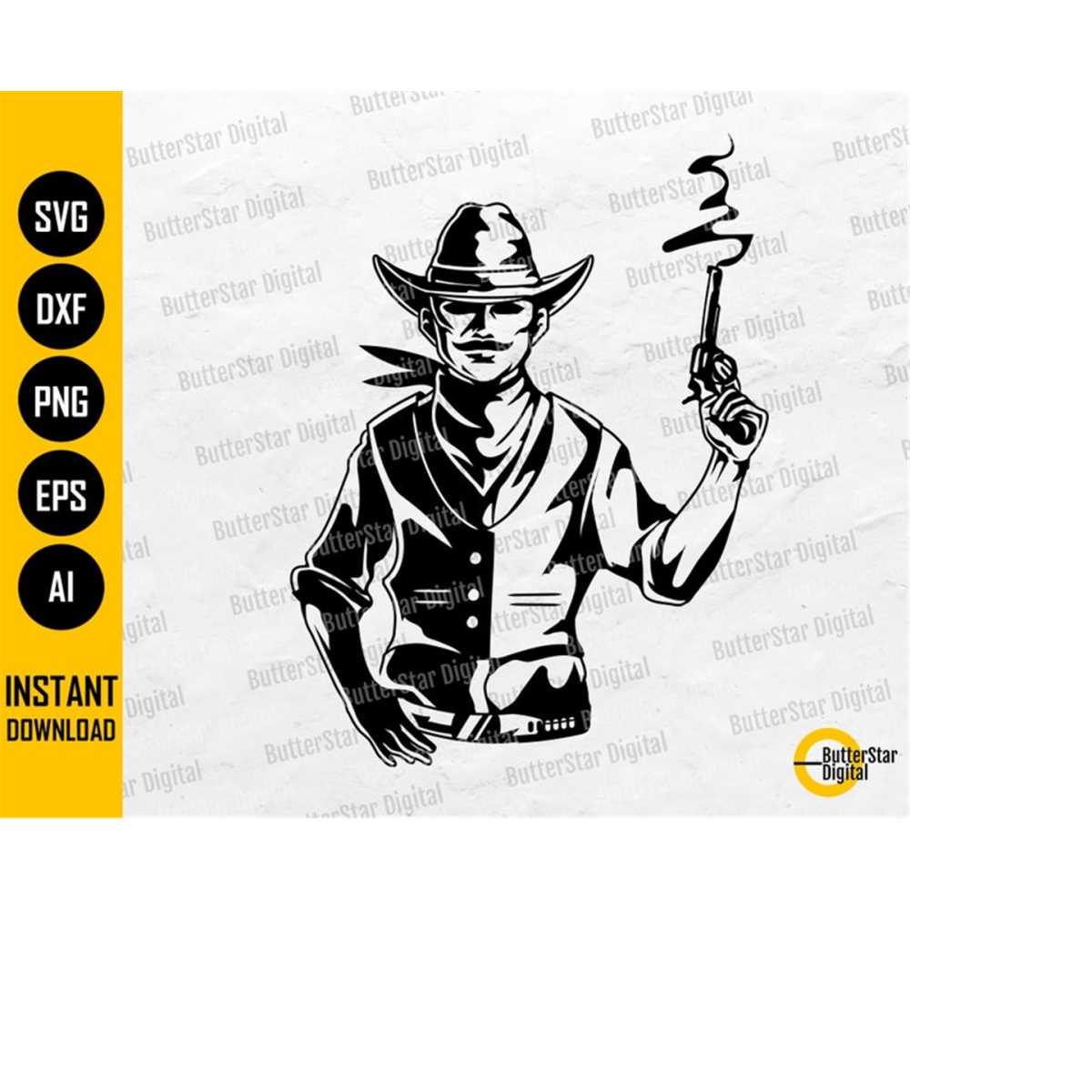 Cowboy With Gun SVG | Sheriff SVG | Outlaw SVG | Western Sho | Inspire ...