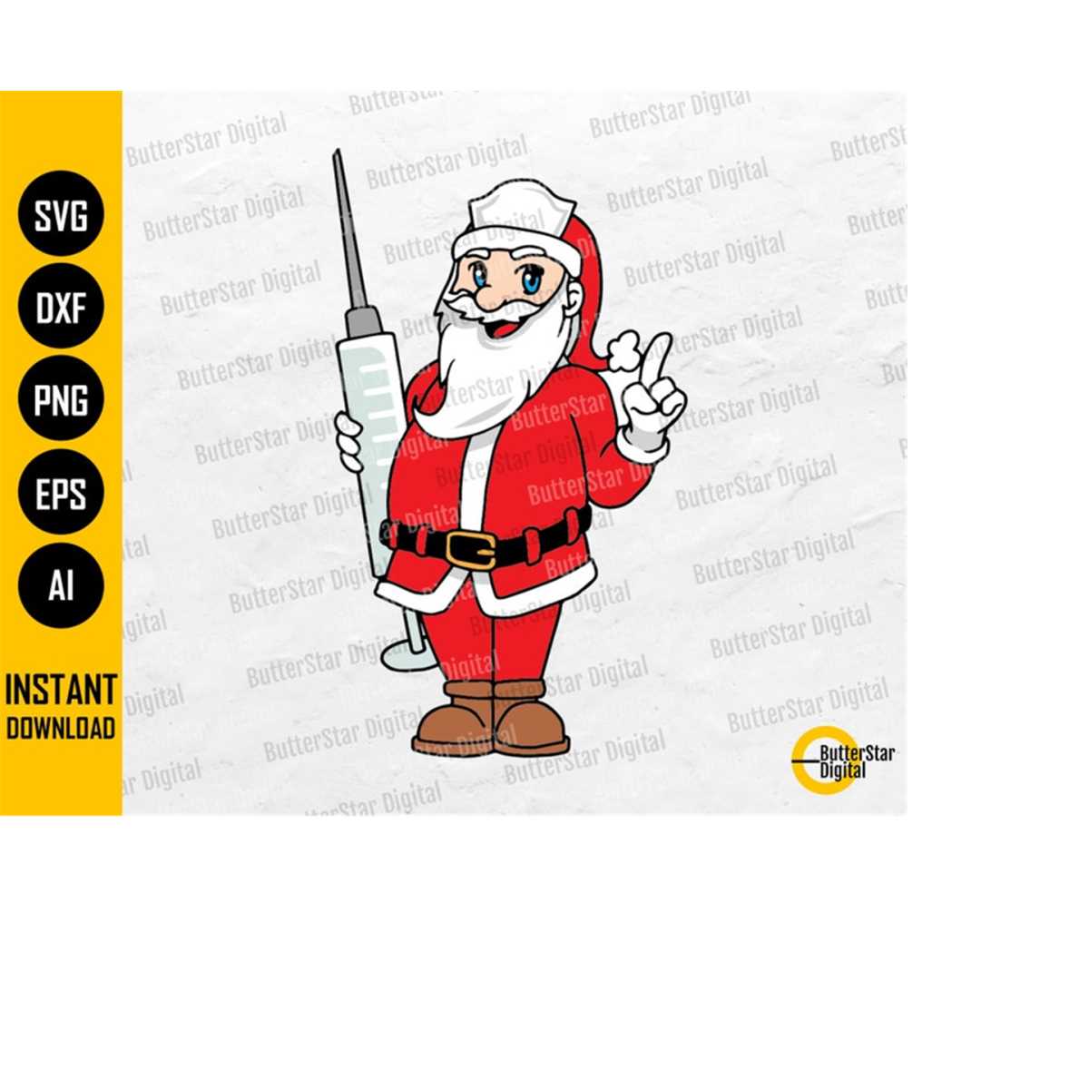 Nurse Santa Claus SVG | 2022 Christmas SVG | Vaccine SVG | C | Inspire ...