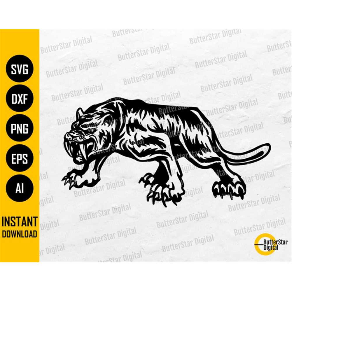 Sabertooth Tiger SVG | Saber Toothed Cat SVG | Prehistoric A | Inspire ...