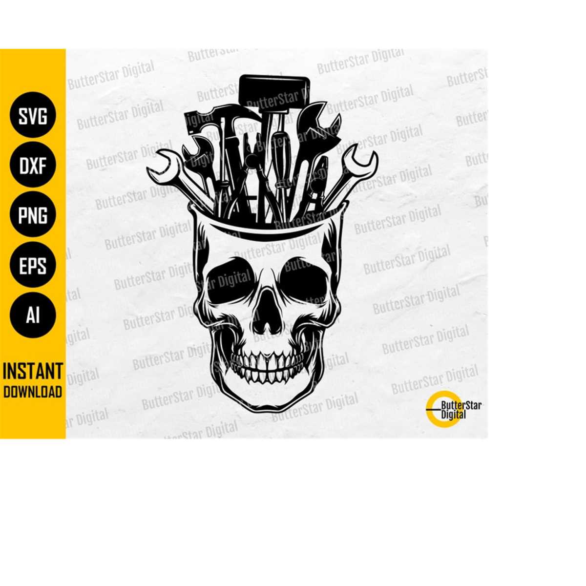Tools Skull SVG | Handyman SVG | Tool Box SVG | Repair Fix G | Inspire ...