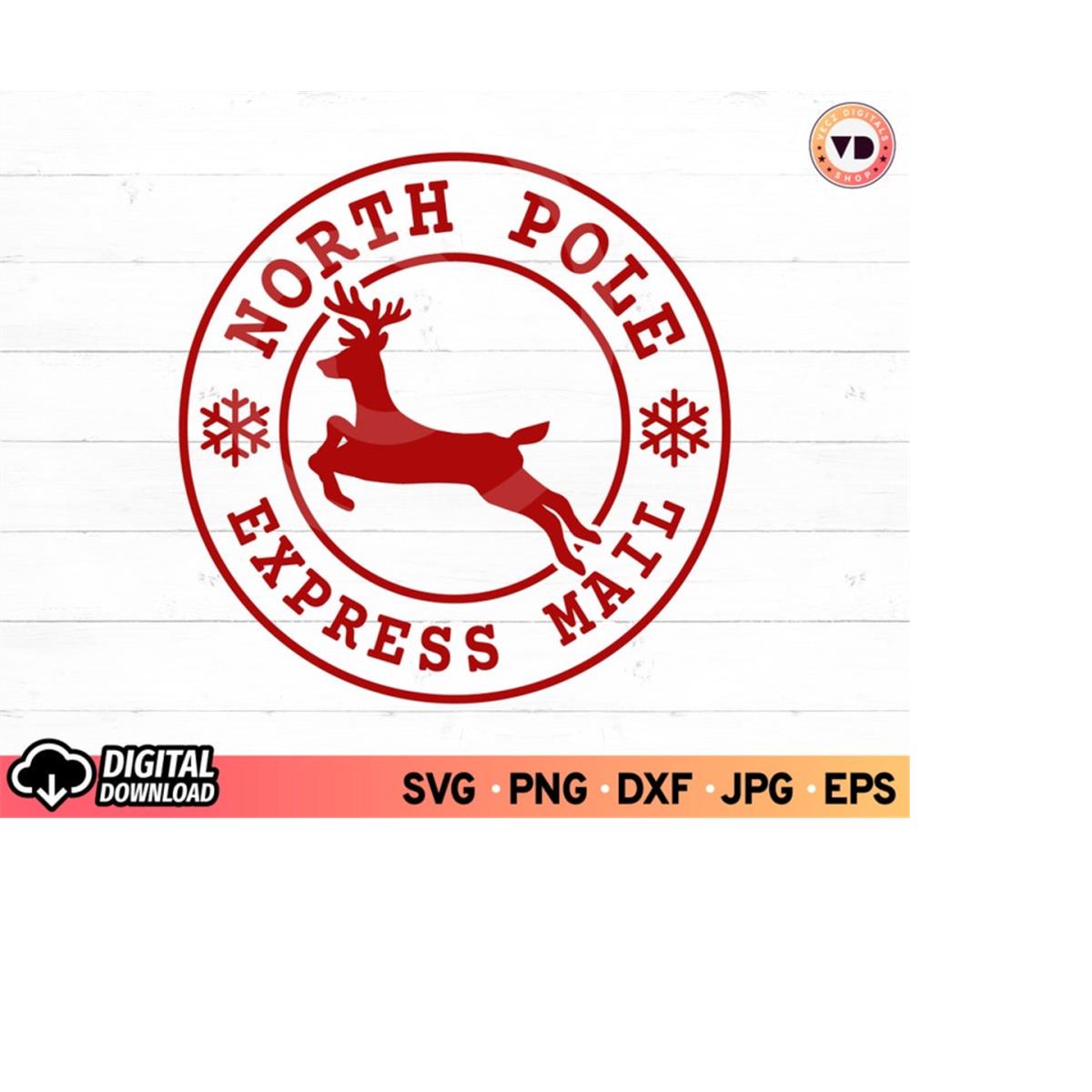 North Pole Express Mail Delivery SVG, Christmas Stamp Svg, N | Inspire ...