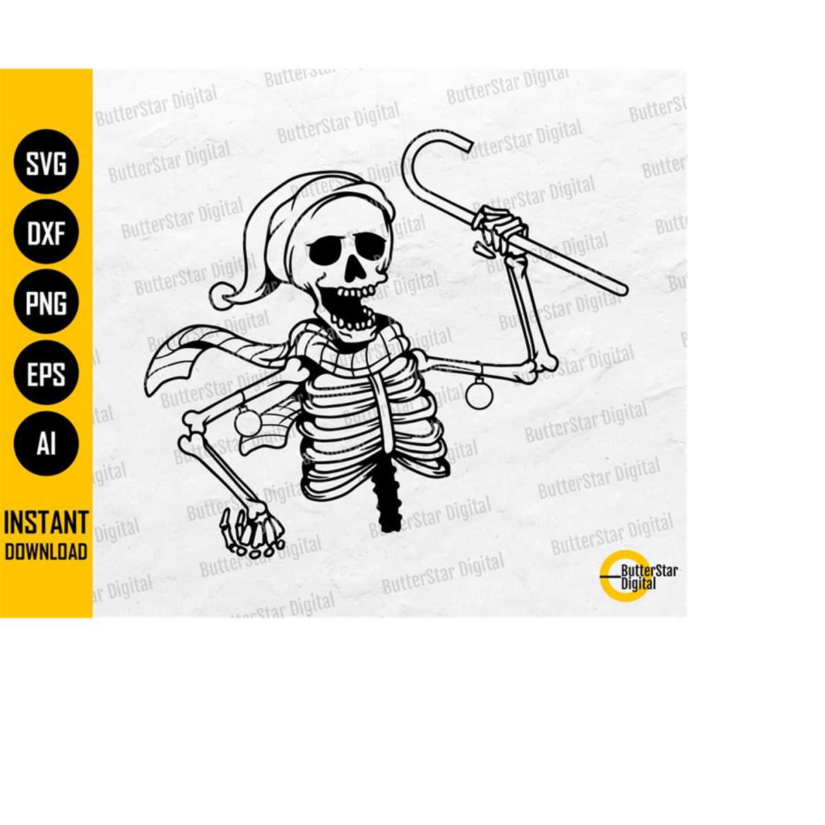 Holiday Skeleton SVG | Cute Funny Dance SVG | Gothic Winter | Inspire ...