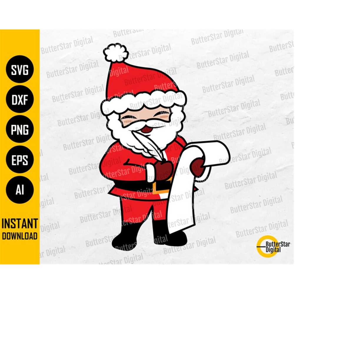 Santa Checking List PNG | Cute Christmas PNG | Santa Claus N | Inspire ...