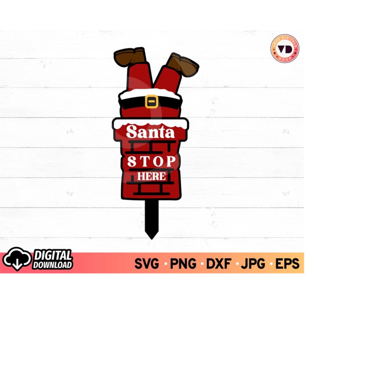 Santa Stop Here Legs Sign SVG, Santa Stop Sign SVG, Santa Le | Inspire ...