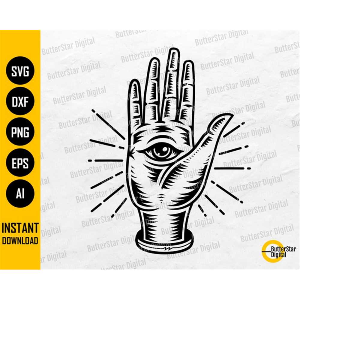Mystic Hand SVG | Palmistry SVG | All Seeing Eye SVG | Occul | Inspire ...