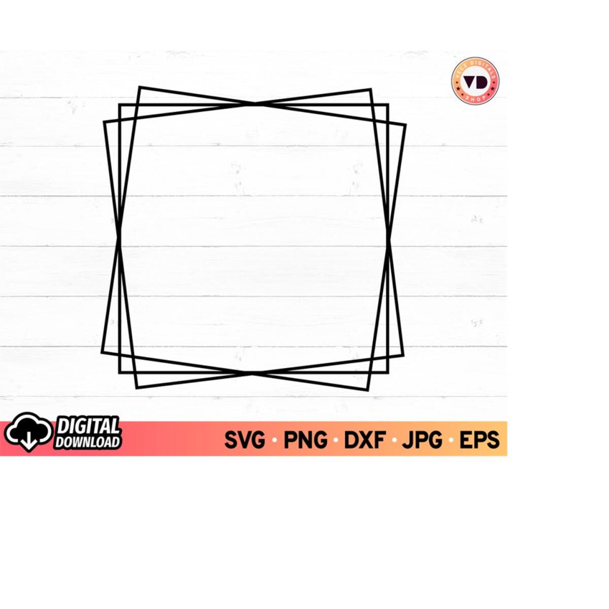 Double Square Frame svg, Frame Clip Art, Geometric Square Fr | Inspire ...