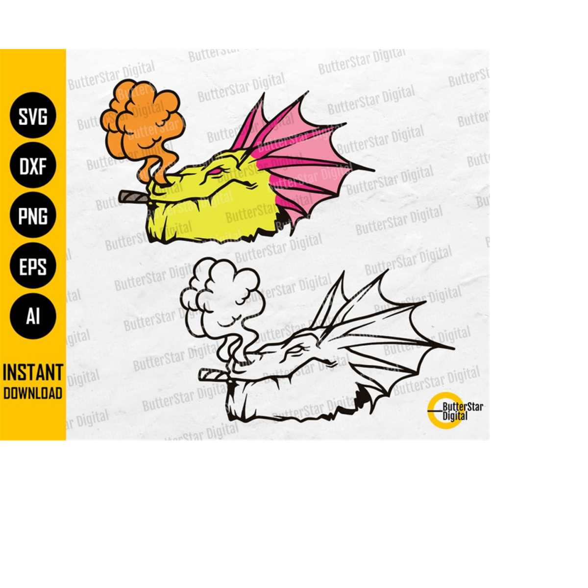 Cannabis Dragon SVG | Smoking Marijuana Joint SVG | Smoke We - Inspire ...