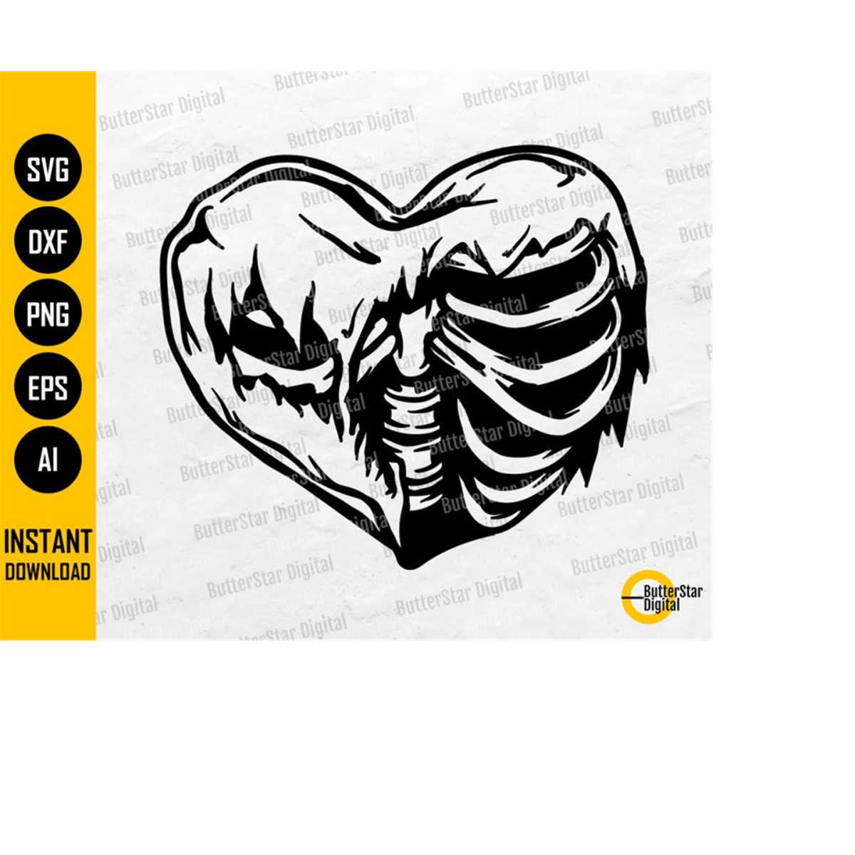 Ribcage Heart SVG | Skeleton SVG | Gothic Love Shirt Vinyl S | Inspire ...