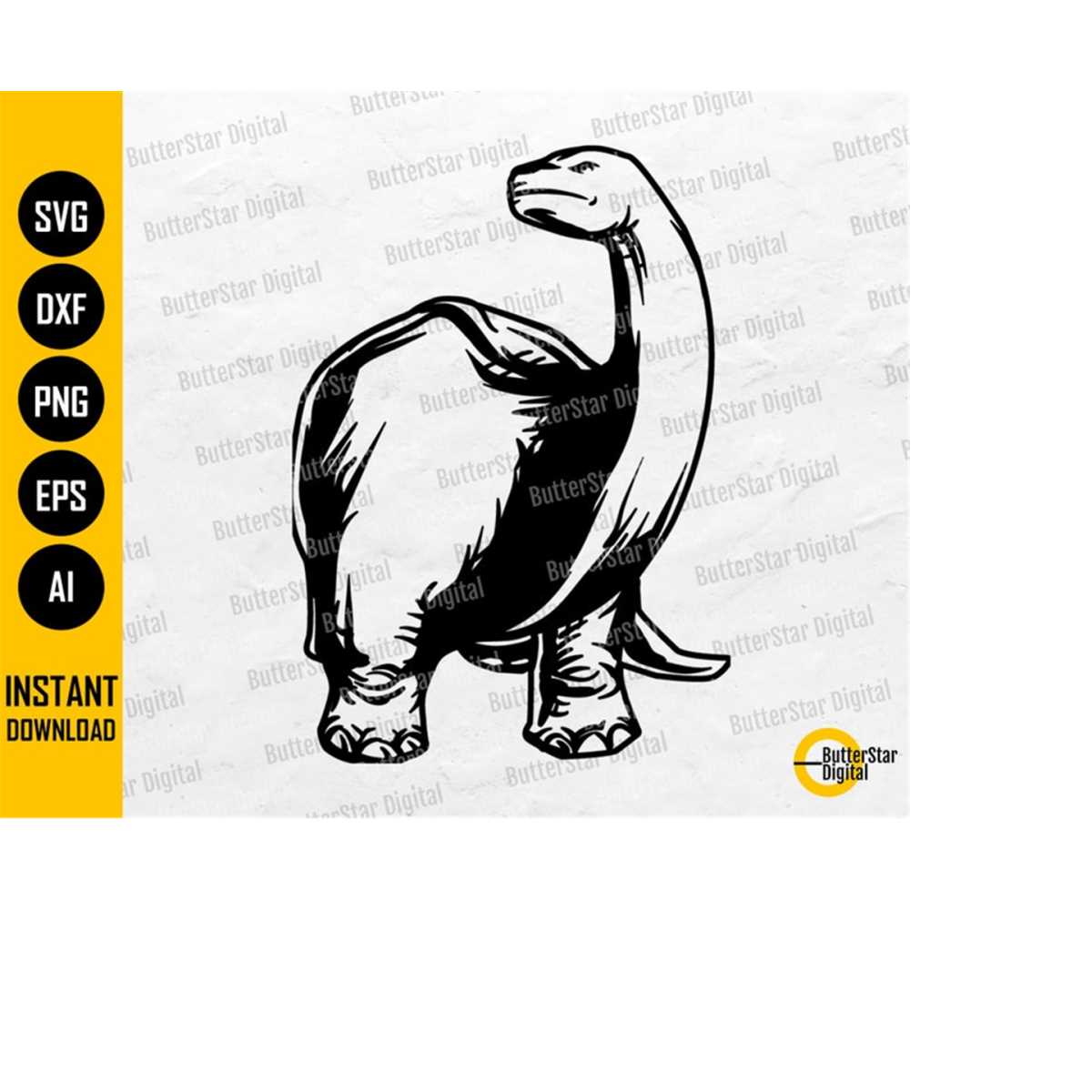 Brontosaurus SVG | Dinosaur SVG | Dino SVG | Prehistoric Ani | Inspire ...