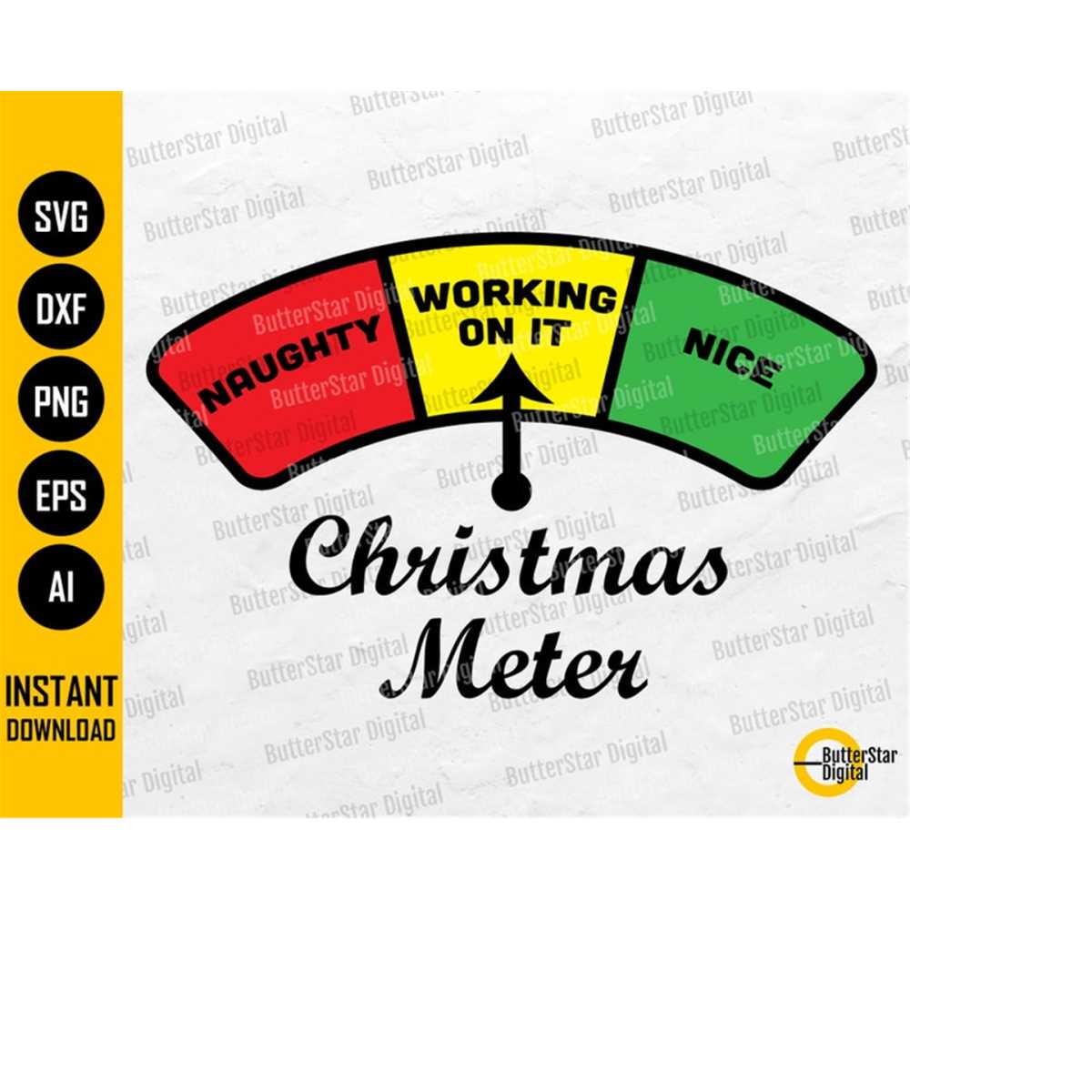 Christmas Meter SVG | Cute Funny Christmas SVG | Naughty Or | Inspire ...