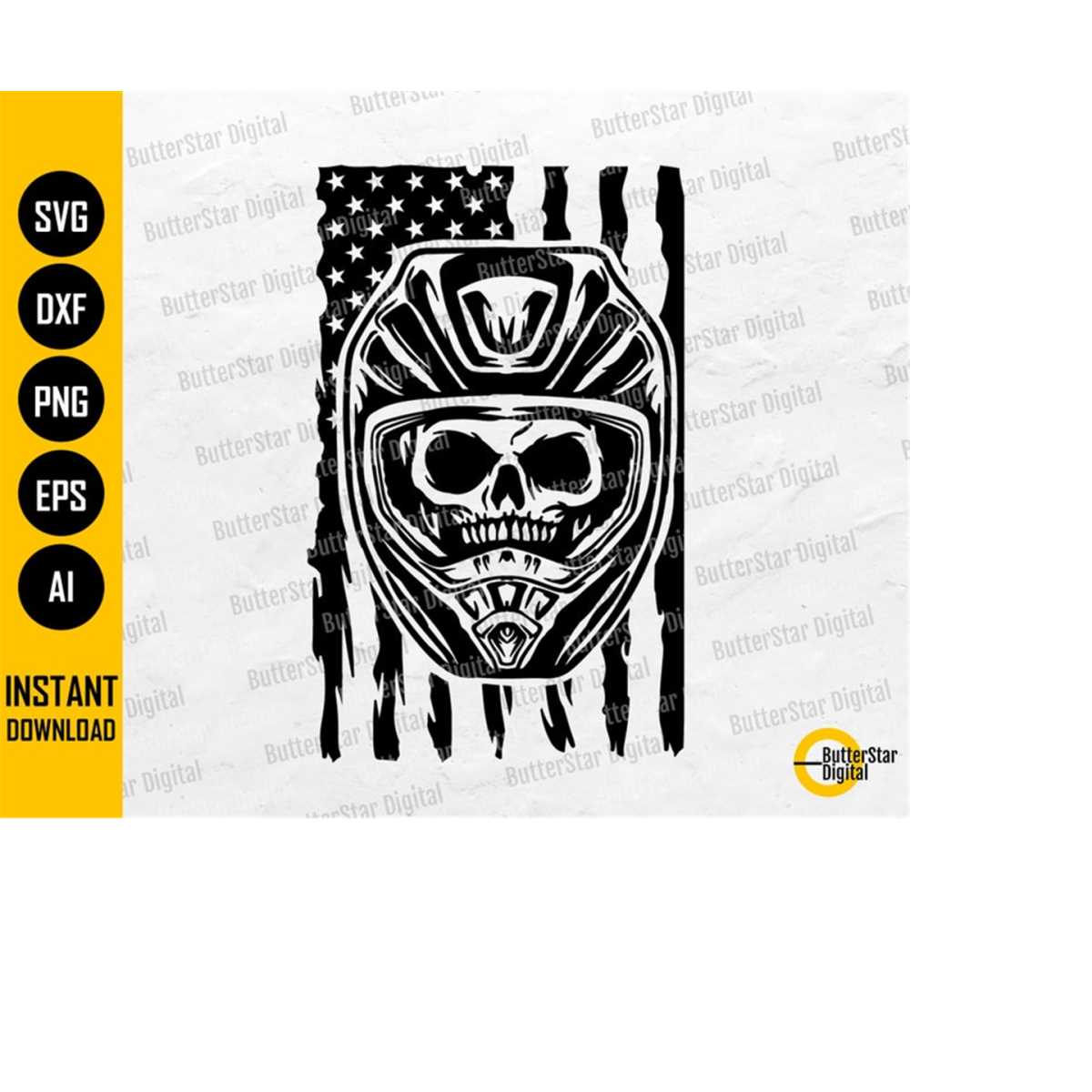 US Motocross Skull SVG | Distressed American Flag SVG | Moto | Inspire ...