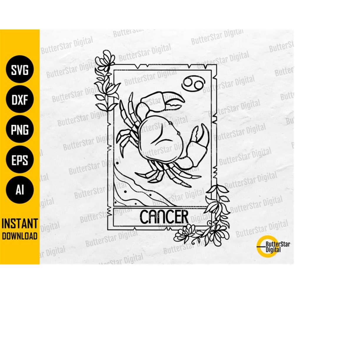 Cancer Sign SVG | Zodiac Sign SVG | Astrology SVG | Star Sig | Inspire ...