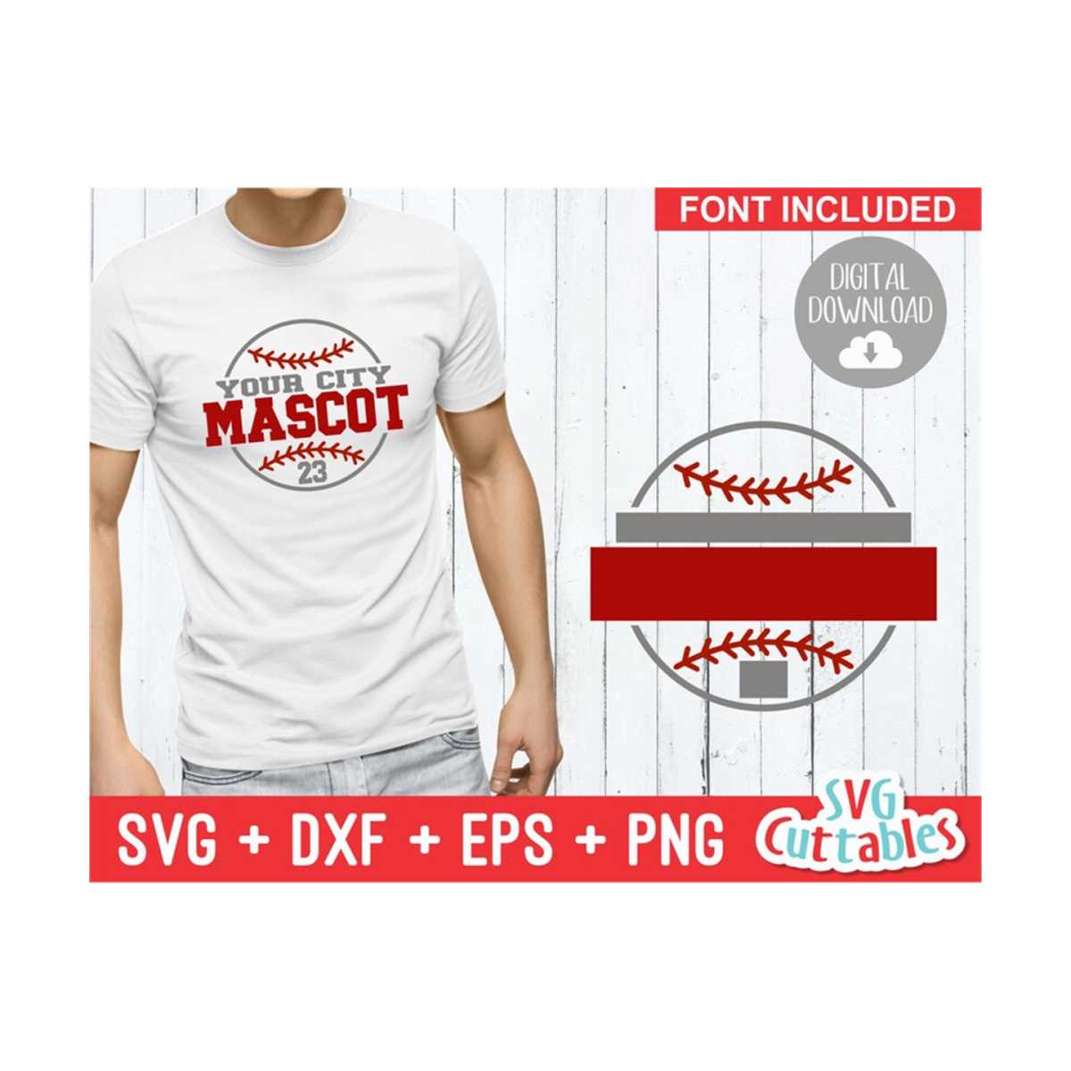 Split Baseball - Baseball Cut File - Softball - Template -Te - Inspire ...