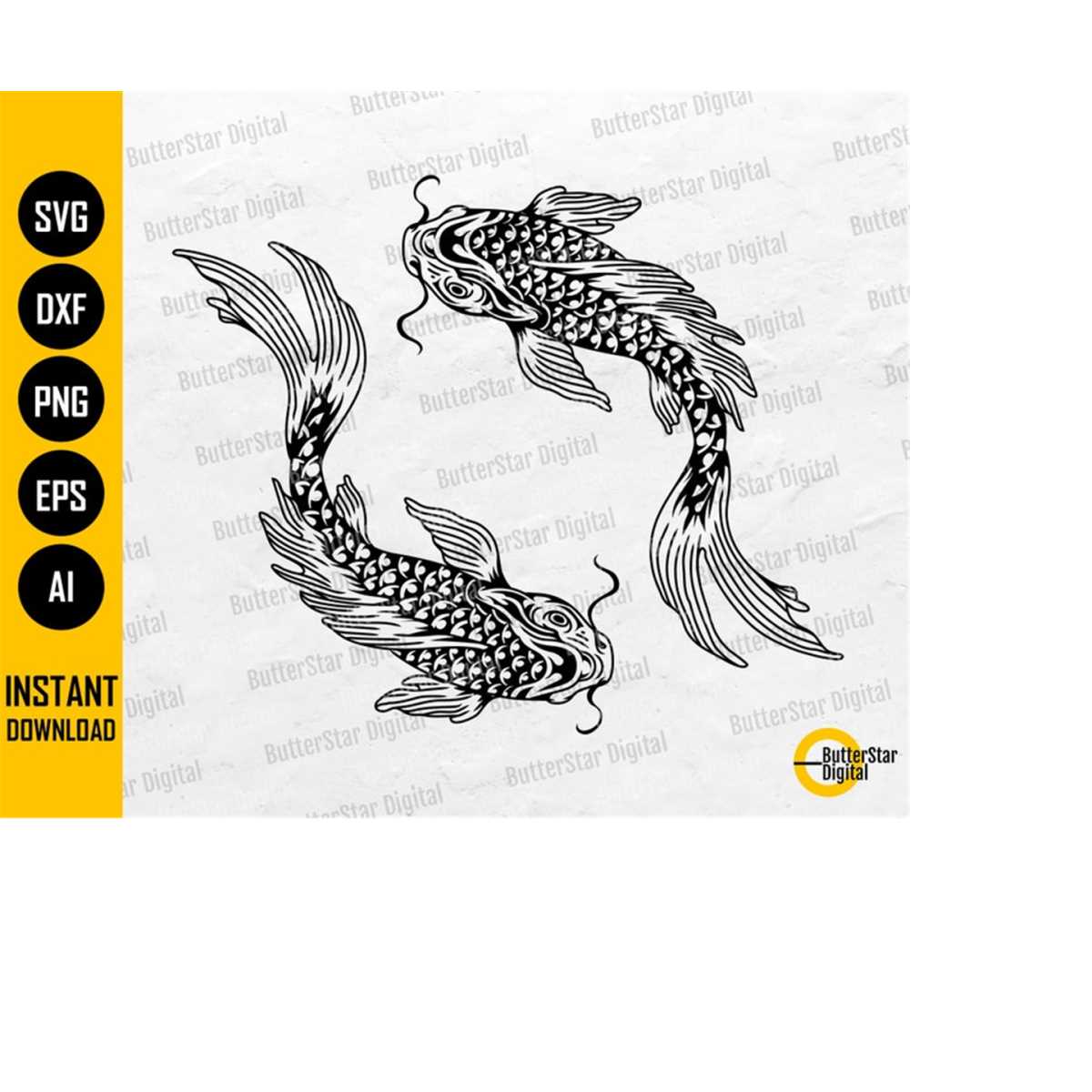 Koi Fish SVG | Carp SVG | Japanese Traditional Oriental Asia | Inspire ...