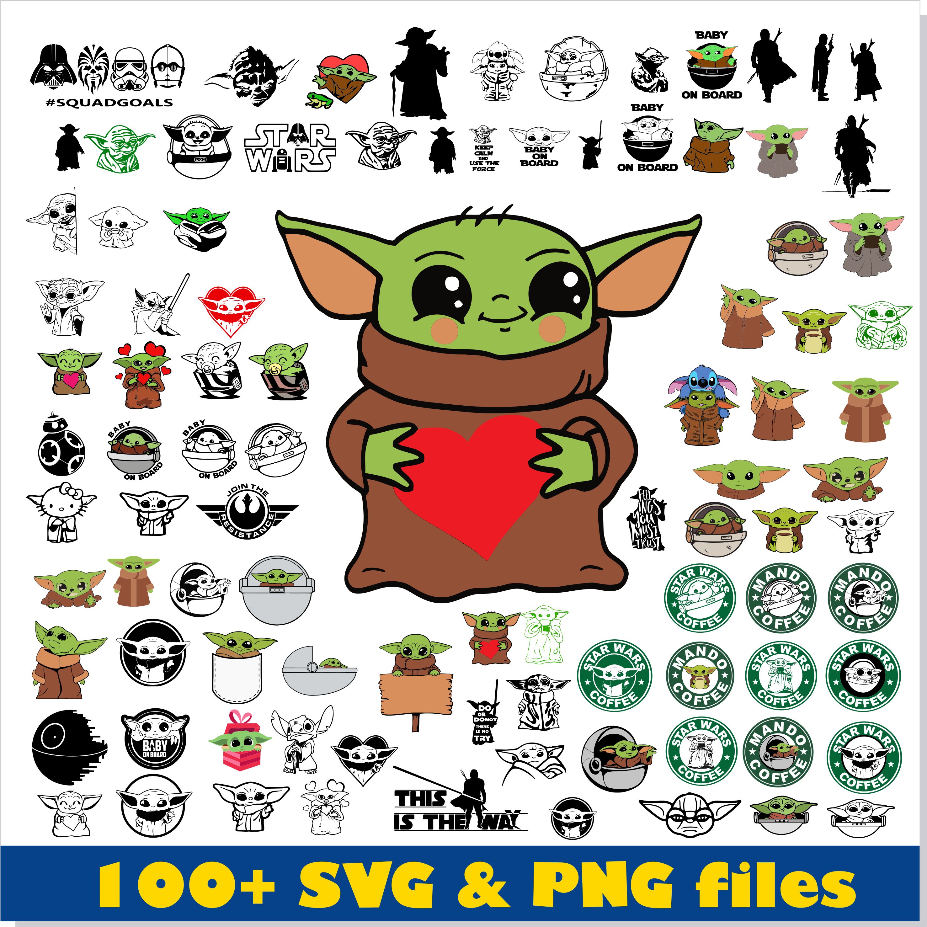 Star Wars Baby Yoda SVG PNG Clipart Vector Bundle, Baby Yoda | Inspire ...