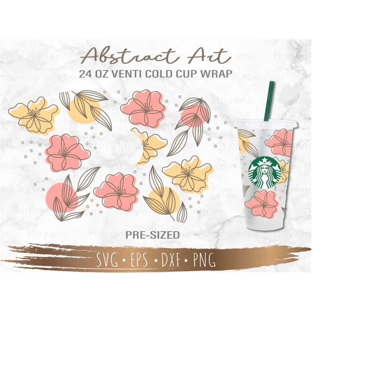Abstract Art Starbucks Cup SVG, Line Flower svg, Starbuck Cu | Inspire ...