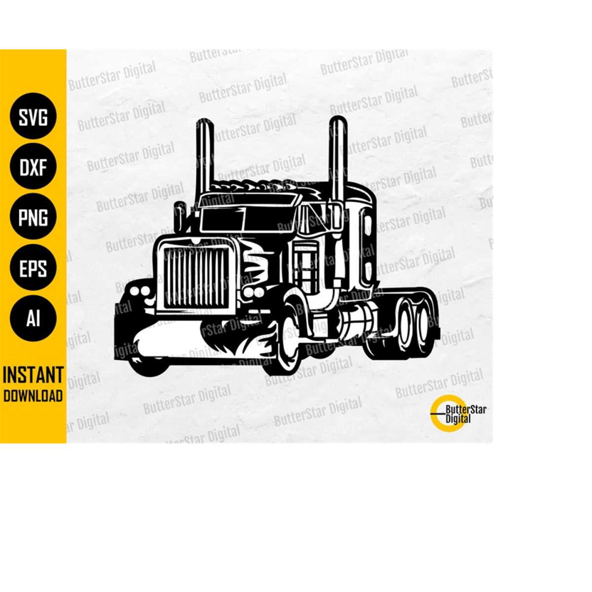 Semi Truck SVG | Truck Driver SVG | Trucker Vinyl Decal Grap | Inspire ...