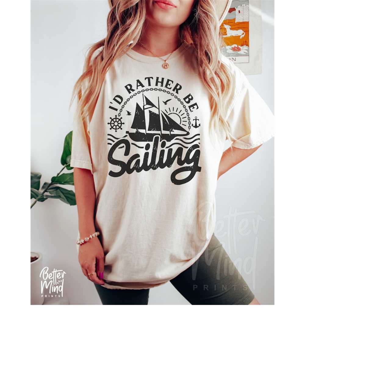 I'd Rather Be Sailing Svg Png, Happy Sailor Svg, Sailor Shir | Inspire ...