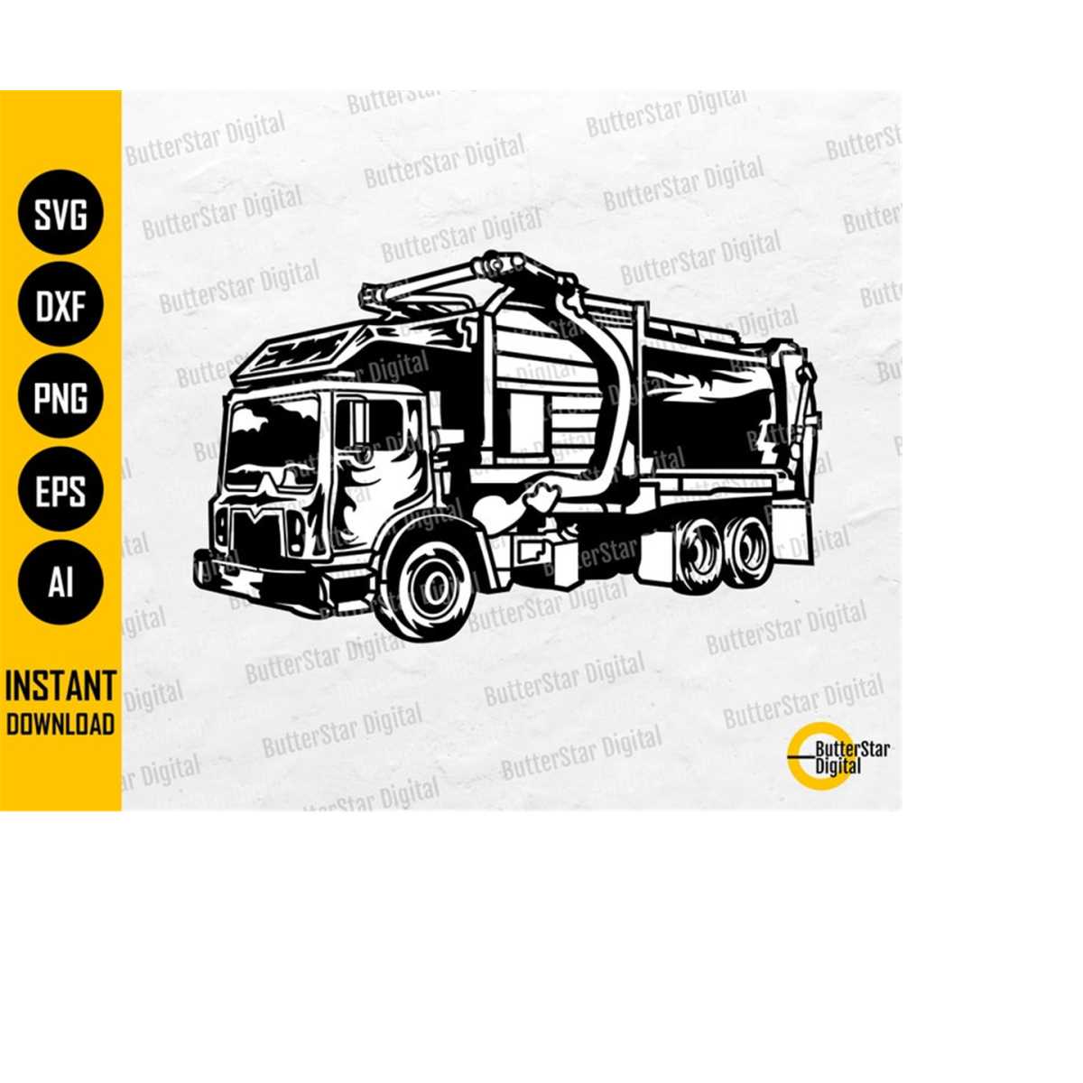 Garbage Truck SVG | Trash Truck SVG | Waste Disposal Vinyl D | Inspire ...