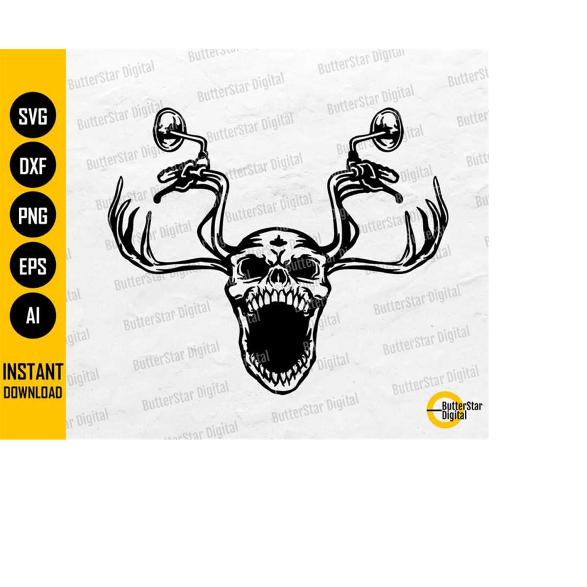 Motorcycle Skull Handle Bars SVG | Handlebars Chopper Bike M | Inspire ...