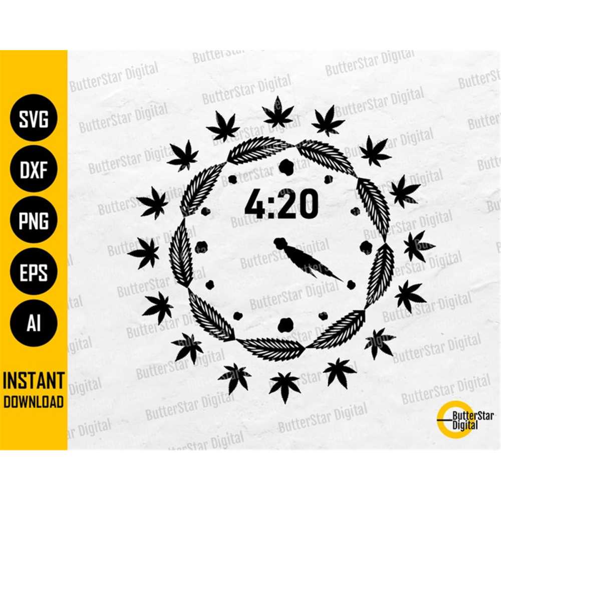 Cannabis Clock SVG | 420 SVG | Smoke Marijuana SVG | Weed Po | Inspire ...