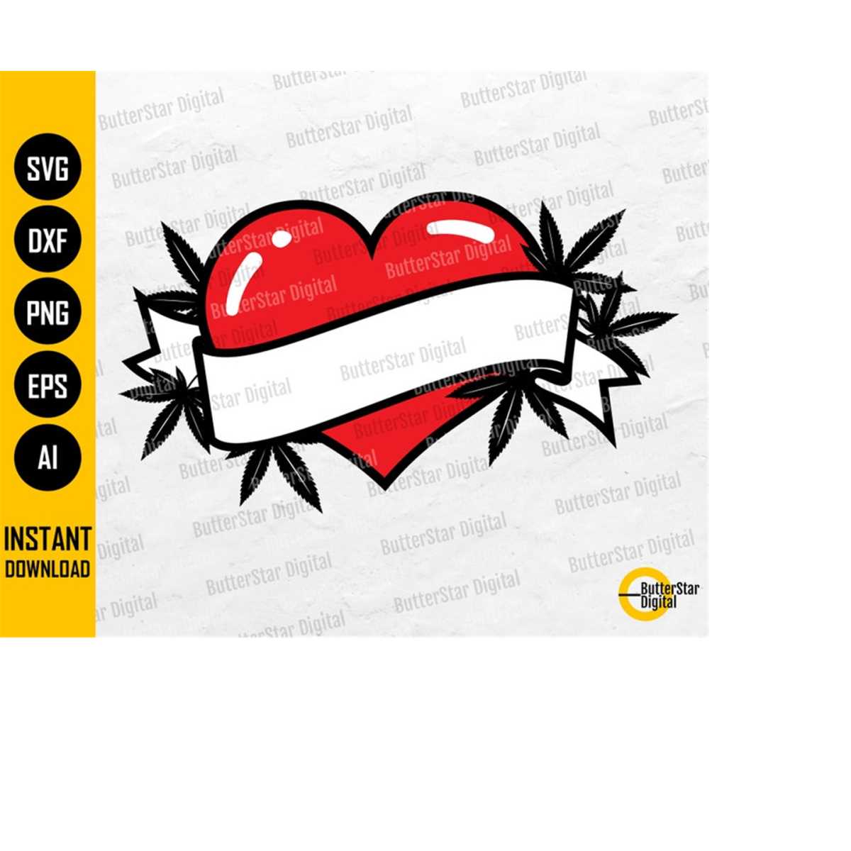 Cannabis Heart SVG | Marijuana Love SVG | Stoner Tattoo Shir | Inspire ...