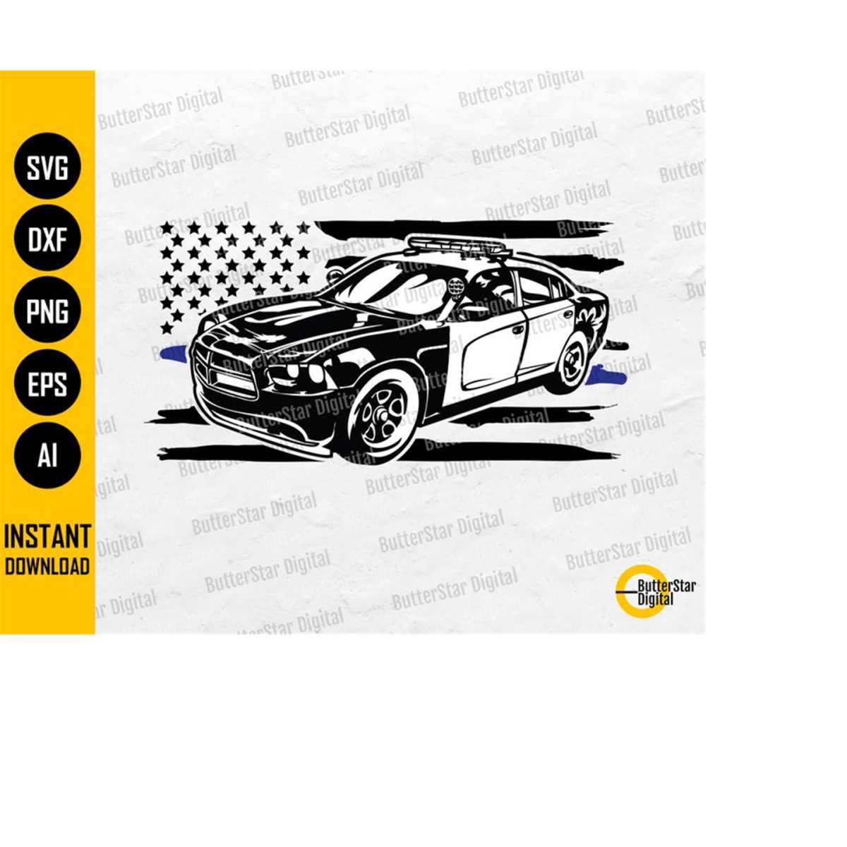 US Police Car SVG | American Cop Svg | USA Emergency Patrol | Inspire ...