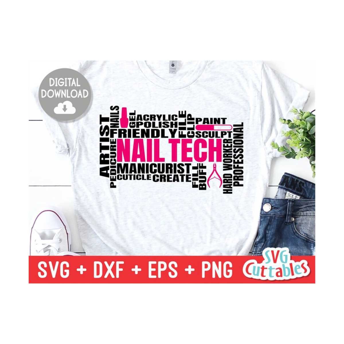 Nail Tech svg - Word Art - svg - dxf - eps - png - Cut File - Inspire ...