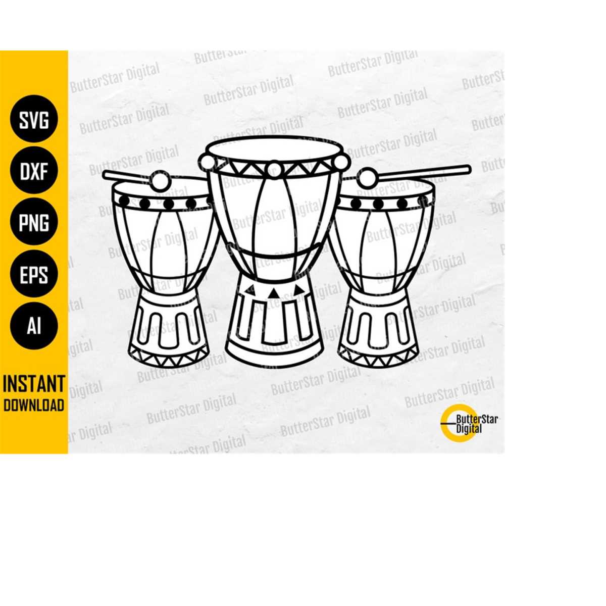 African Drums SVG | Djembe SVG | Jembe SVG | Musical Instrum | Inspire ...