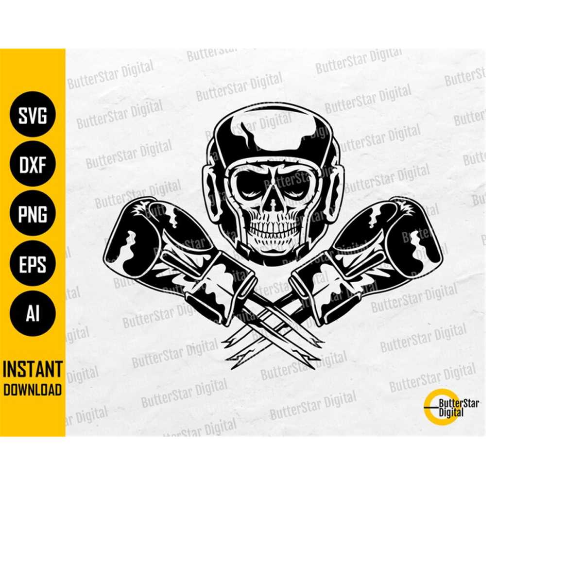 Skull Boxer SVG | Boxing Crossbones SVG | Skeleton Sport Gam | Inspire ...